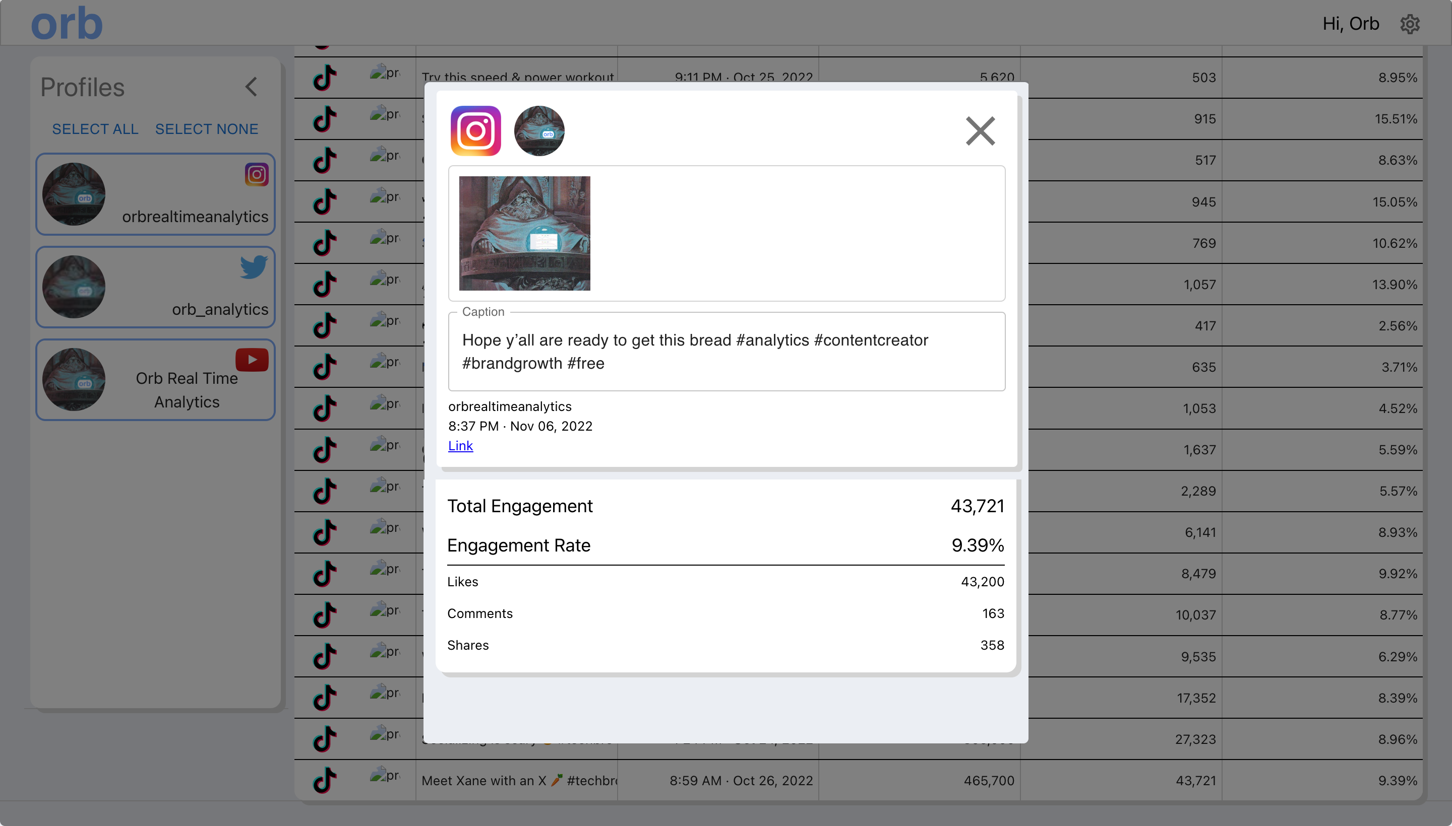 Orb Real Time Analytics
